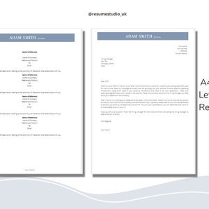 2 Page Executive Resume Template| Cover Letter and References Template ...