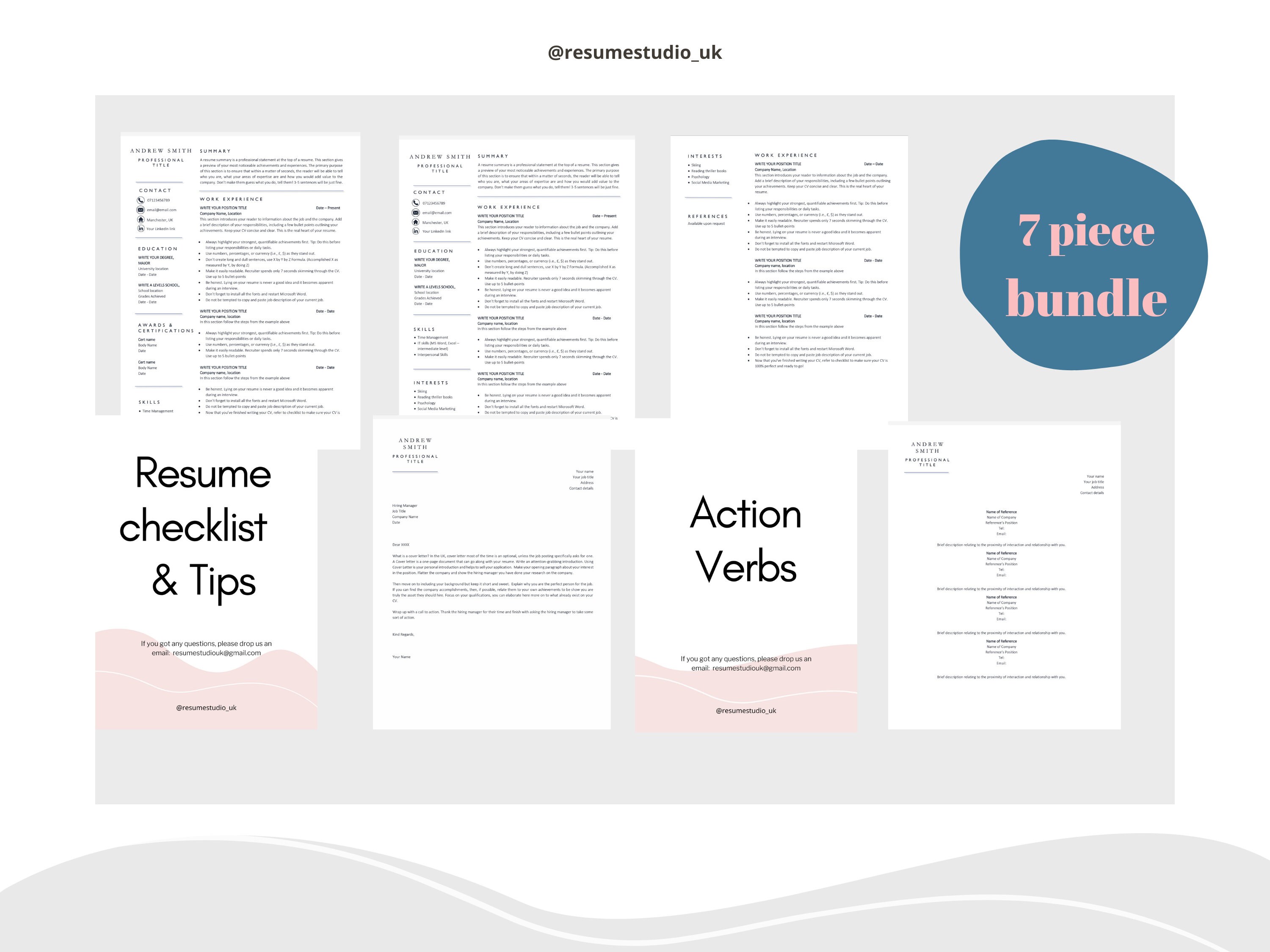 2 Page Professional Resume| Template Cover Letter and References ...