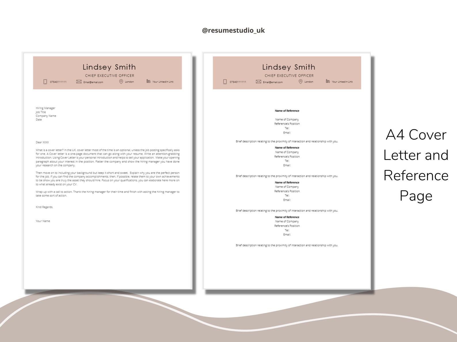 2 Page Executive Resume Template| Cover Letter and References| Template ...
