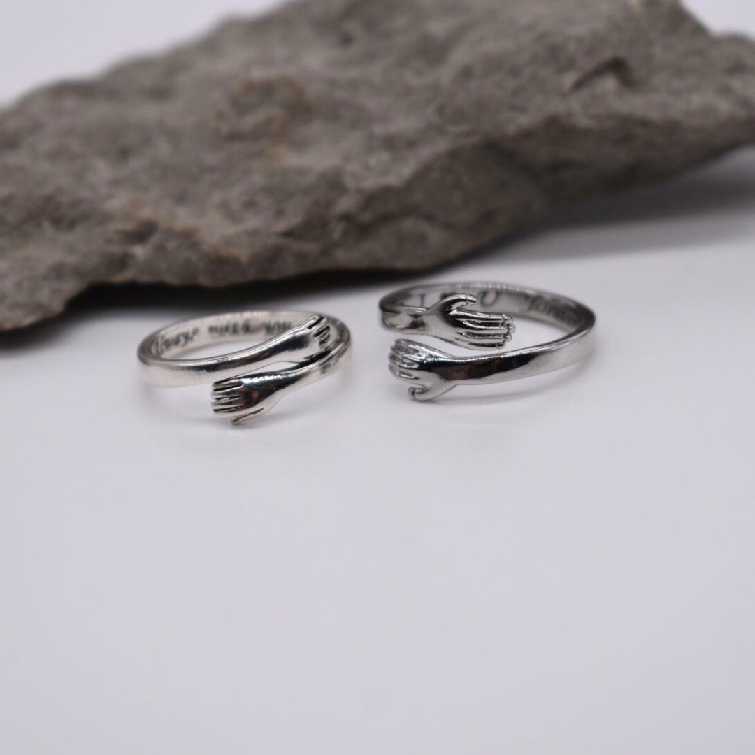 SILVER HUG RING I Love You Always With You Engraved Hug Ring, Hugging ...