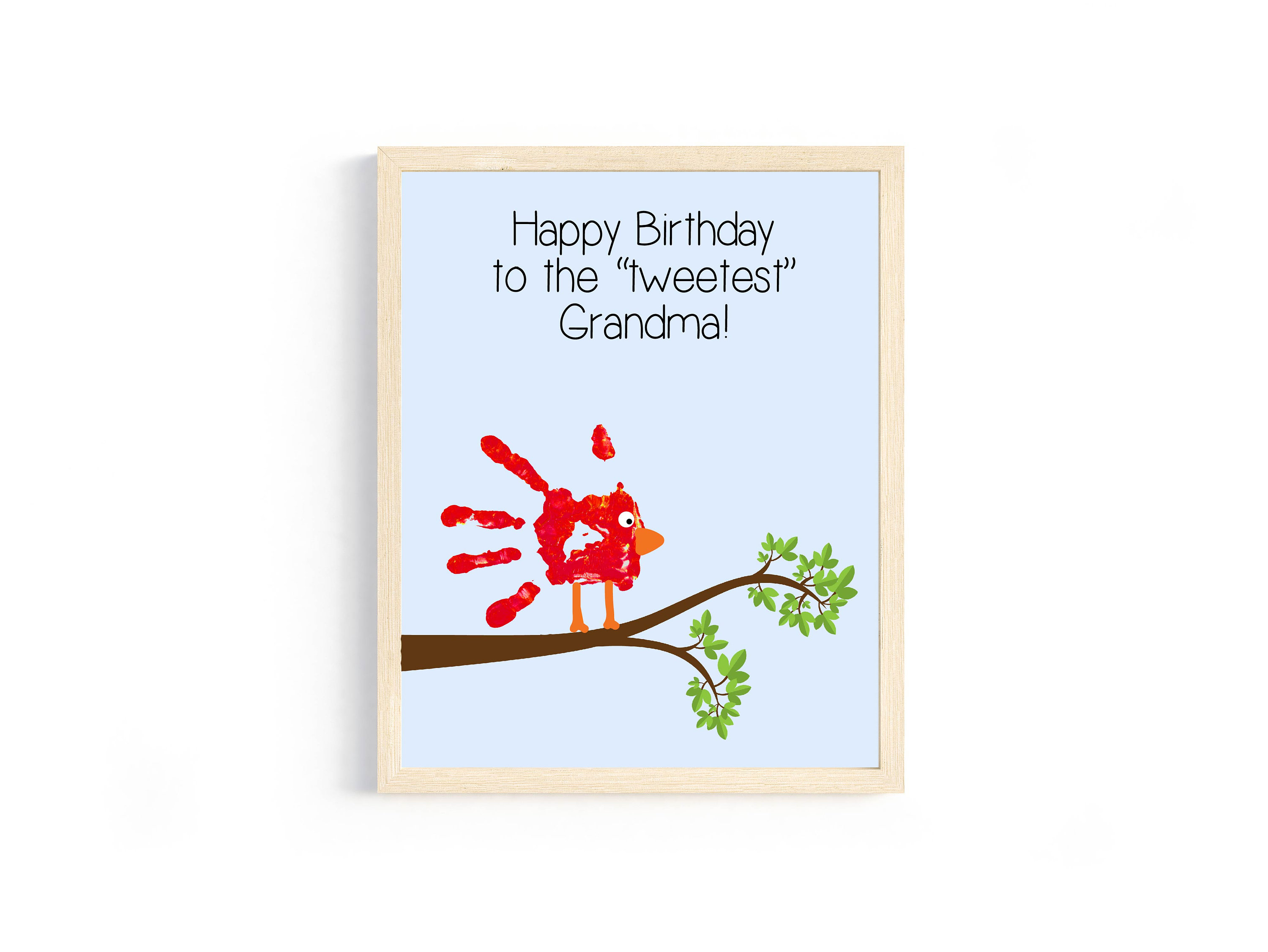 Grandma - Birthday Handprint Art, Instant Download Handprint Art, DIY ...