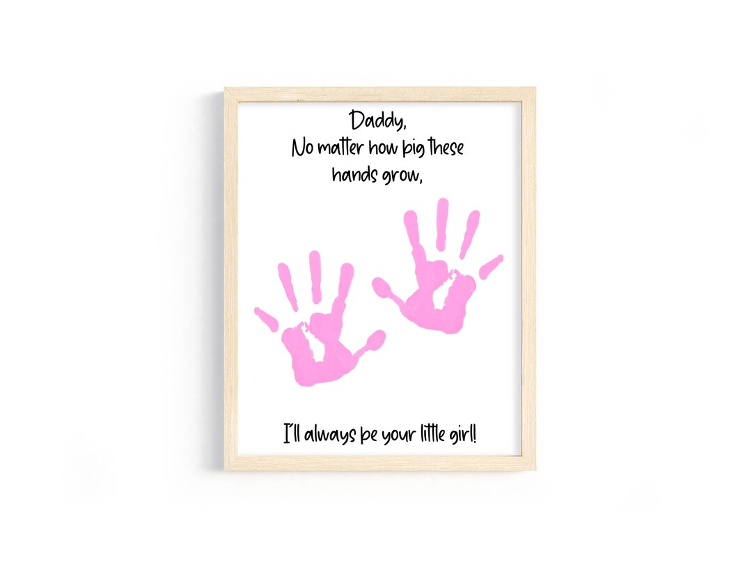 Daddy Father's Day Handprint Art, Instant Download Handprint Art, DIY ...