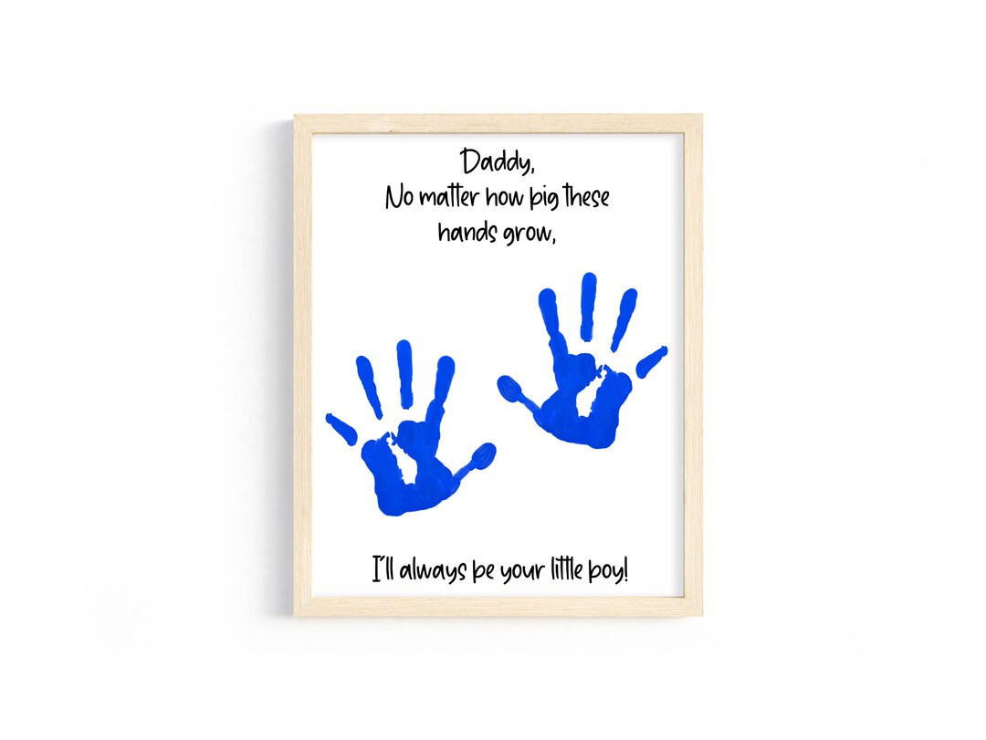 Daddy Father's Day Handprint Art, Instant Download Handprint Art, DIY ...
