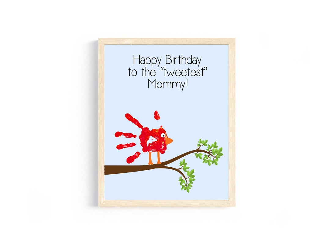 Mommy - Birthday Handprint Art, Instant Download Handprint Art, DIY ...