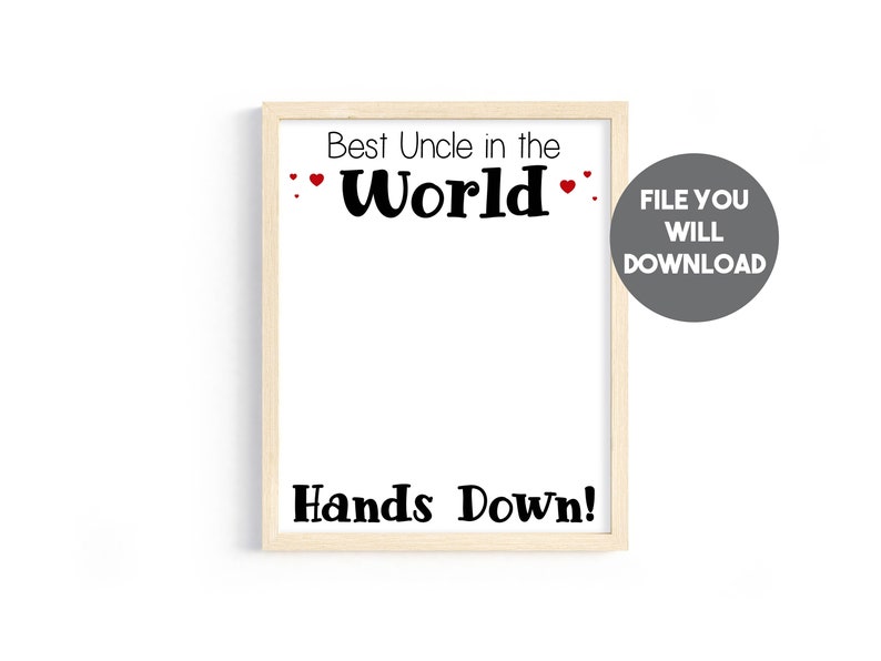 Best Uncle - Birthday Gift Handprint Art, Instant Download Footprint ...