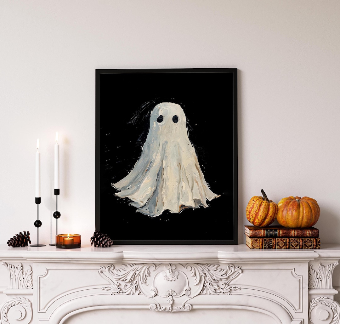 PRINTABLE Halloween Painted Ghost Art Print for Fall Ghost Poster for ...