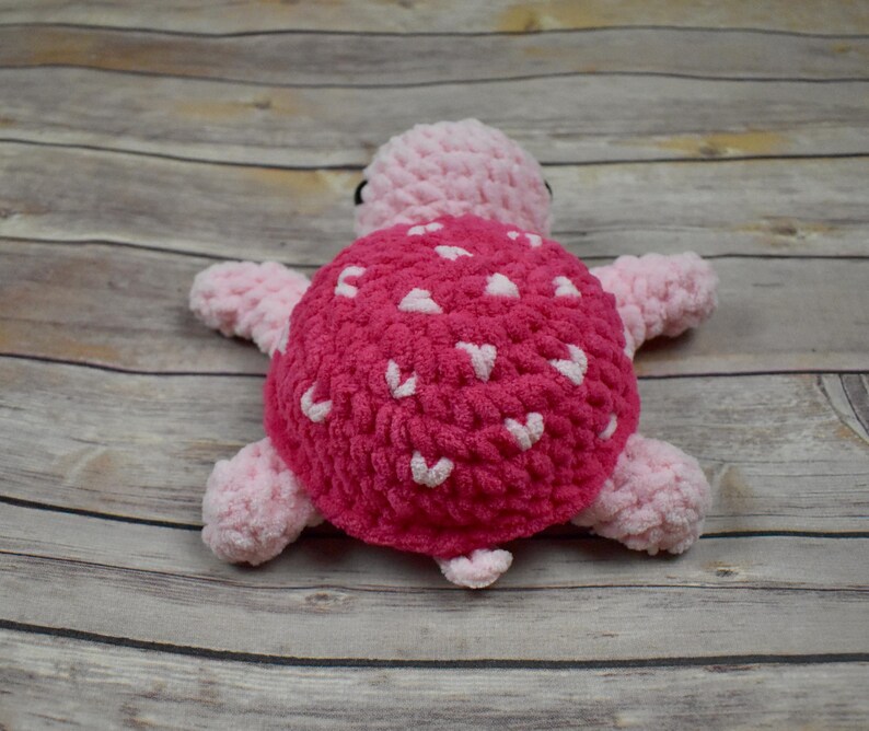 Crochet Turtle Plush, Handmade Plush Toy, Pink Turtle Plush, Gift for ...