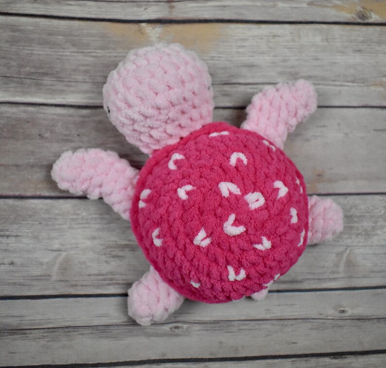 Crochet Turtle Plush, Handmade Plush Toy, Pink Turtle Plush, Gift for ...