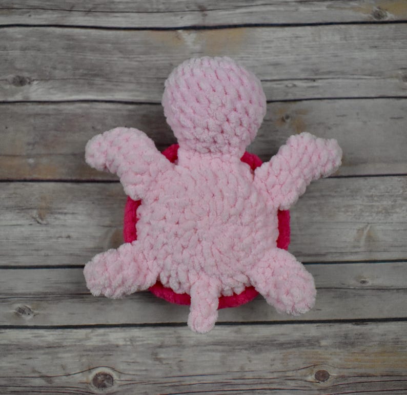 Crochet Turtle Plush, Handmade Plush Toy, Pink Turtle Plush, Gift for ...