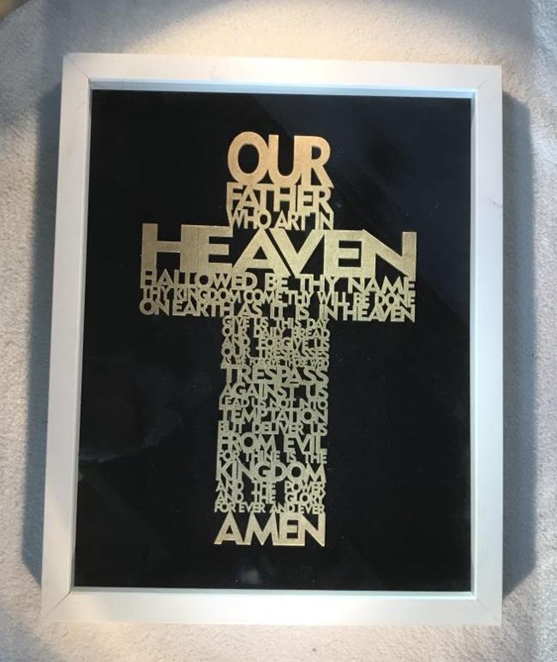 Laser Cut Cross With Lord's Prayer Shadow Box - Etsy