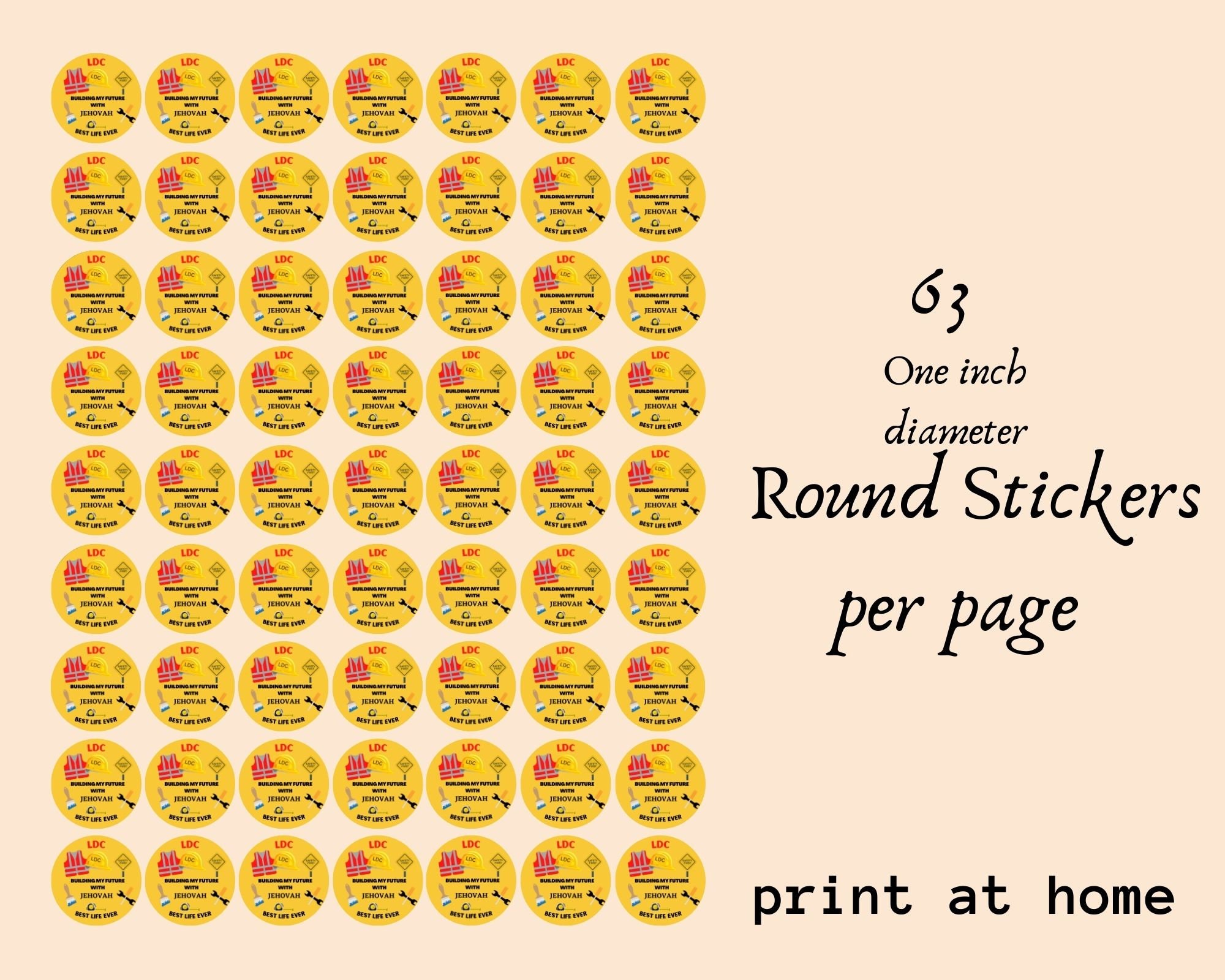 LDC Digital Round 1 Inch Stickers - Etsy