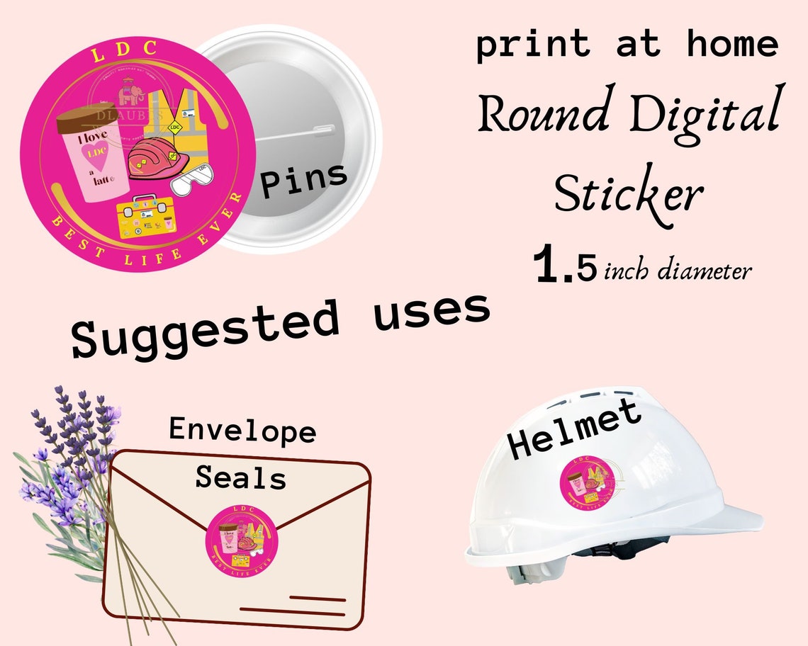 LDC 1.5 Inch Hot Pink Digital Sticker - Etsy
