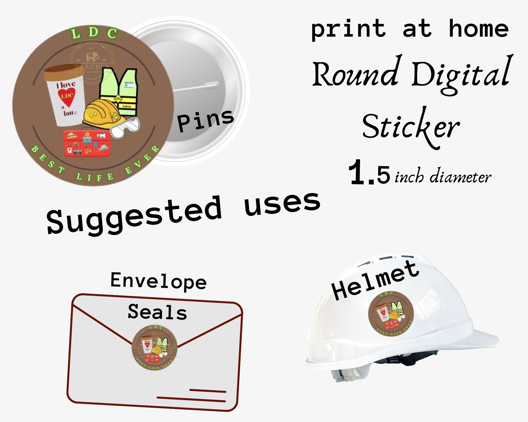 LDC 1.5 Brown Digital Sticker - Etsy