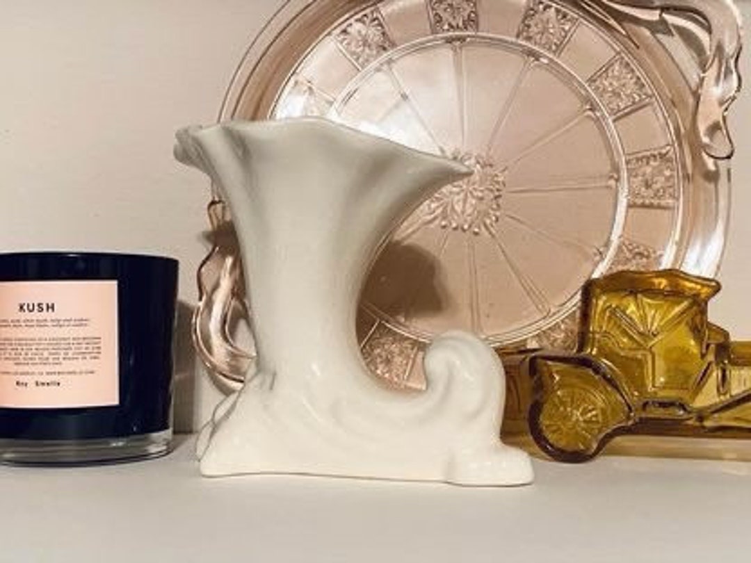 Vintage Ceramic Cornucopia Vase - Etsy