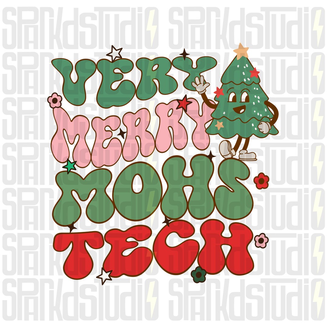 Christmas Png, Very Merry MOHS Tech Png, Retro Christmas Png, Retro Doctor Christmas Png ...