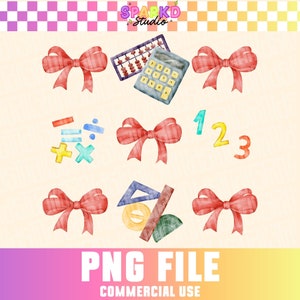 Coquette Math PNG, Retro, Trendy Sublimation Design for Back to School ...