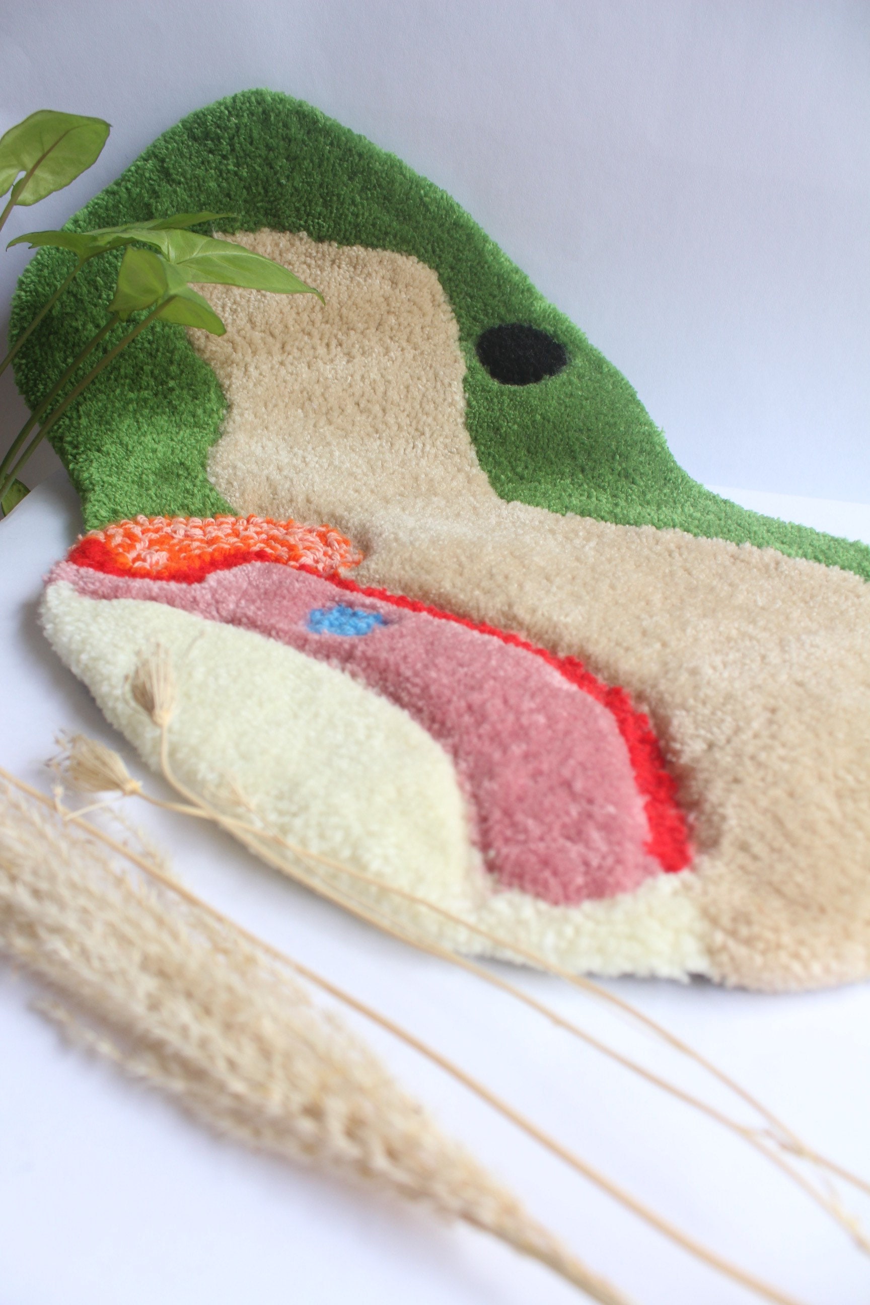 Tufted Rug , Wall Hanging , Mini Catch All Rug , Minimalist Home Decor ...