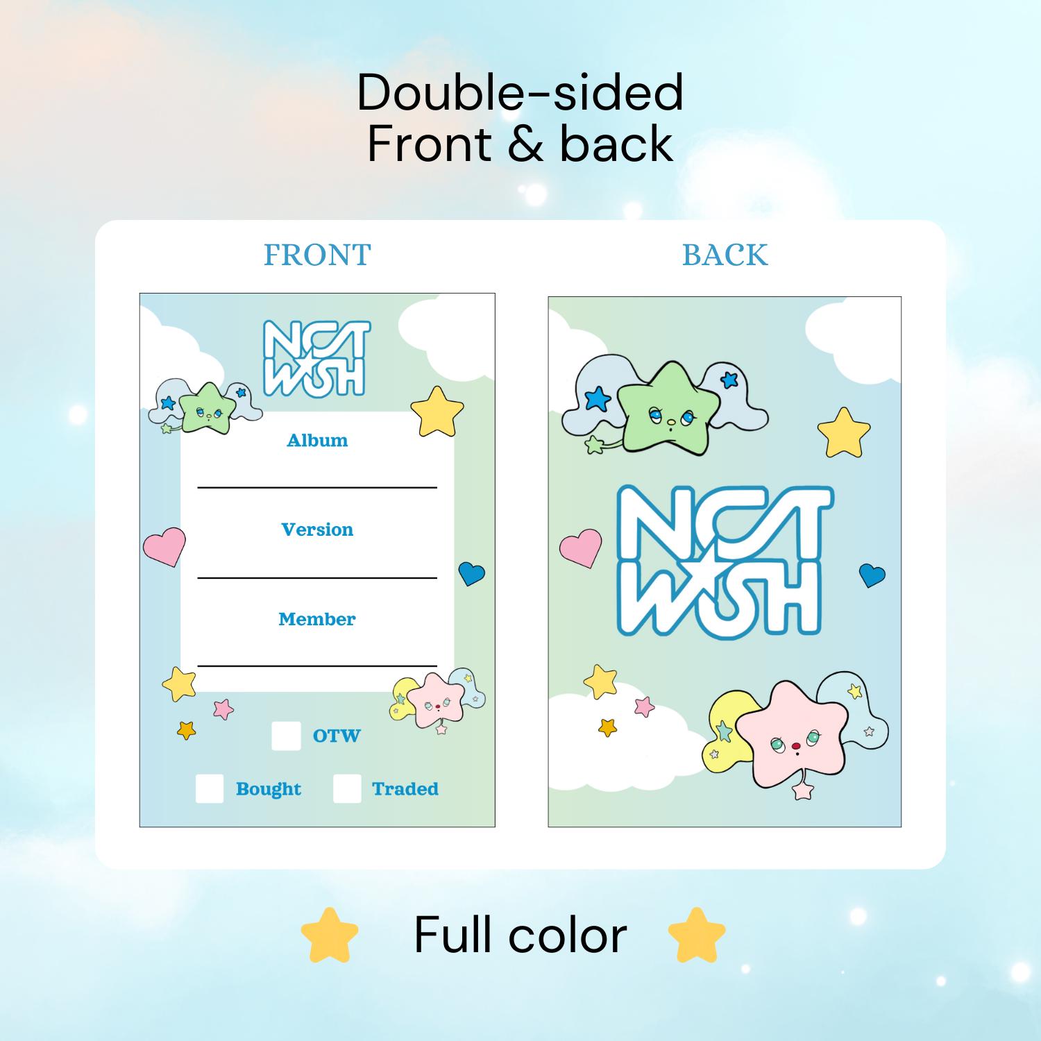 Kpop Photocard Placeholders NCT Wish Wichu PC Binder Filler Collection ...