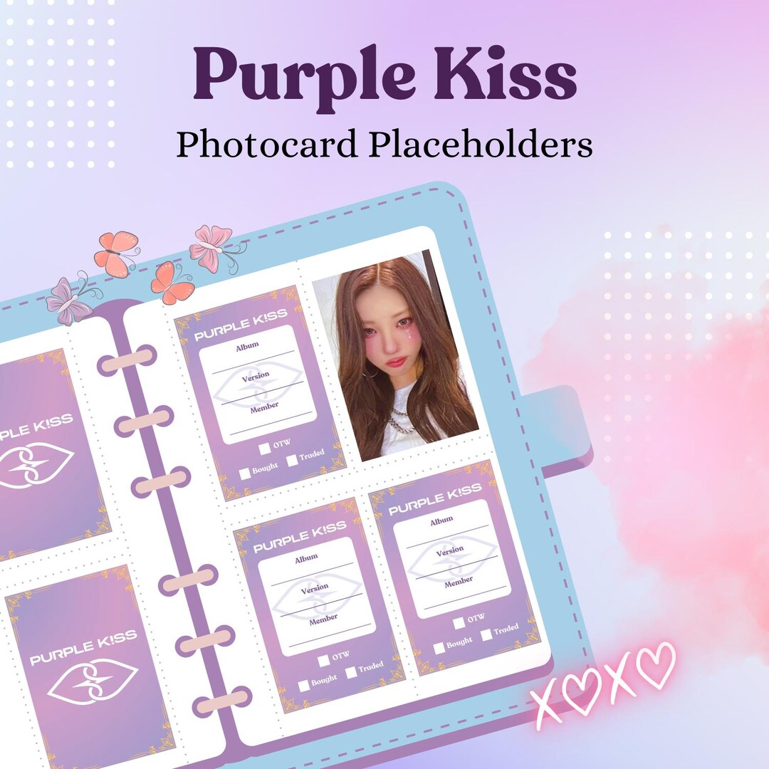Purple Kiss Kpop Photocard Placeholder Purki PC Binder Filler ...