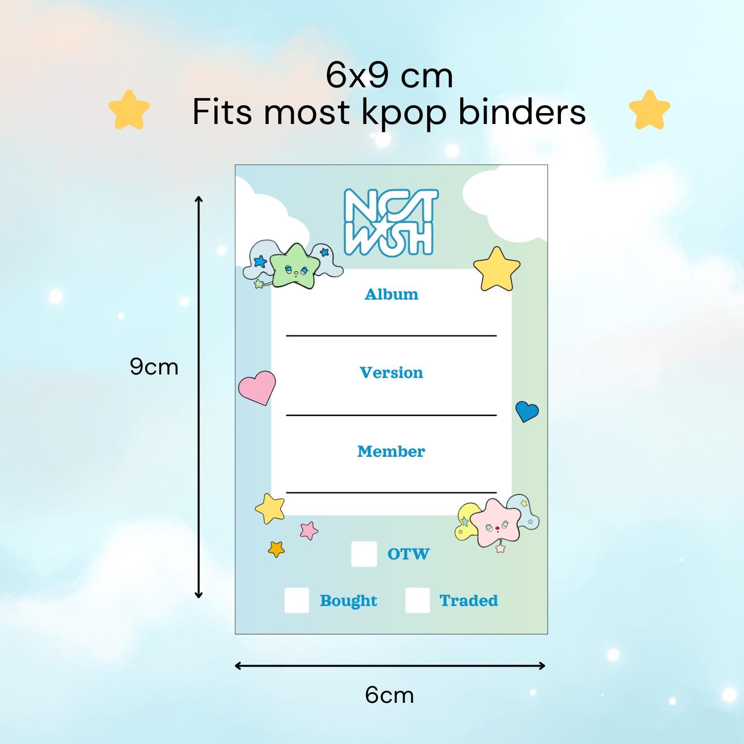 Kpop Photocard Placeholders NCT Wish Wichu PC Binder Filler Collection ...