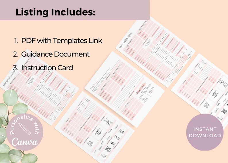 3 Page Editable Knitting Order Form Template for Knitting Business ...