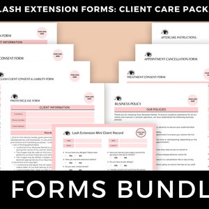 Eyelash Extension Forms Lash Extension Forms Esthetician Consultation ...