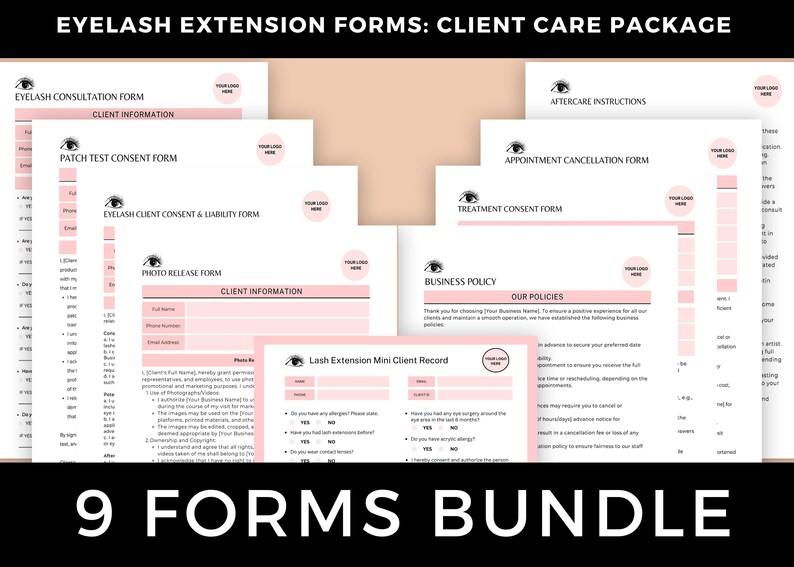 Eyelash Extension Forms Lash Extension Forms Esthetician Consultation ...