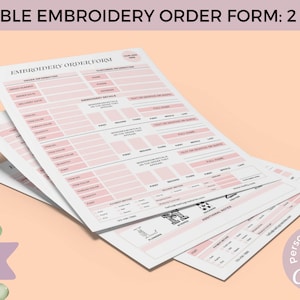 Editable Embroidery Order Form Template for Embroidery Business Order ...