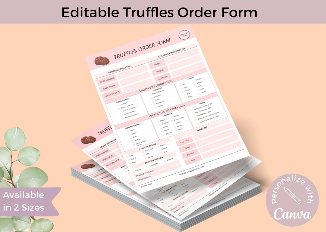 Truffles Order Form for Small Business Truffles Order Form for Business ...