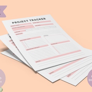 Printable Project Tracker for Project Planner Printable Project Timeline Tracker for Project ...