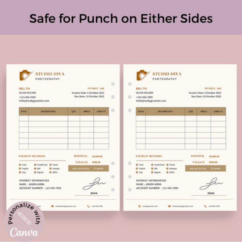 Photography Invoice Template for Small Business Photography Invoice ...