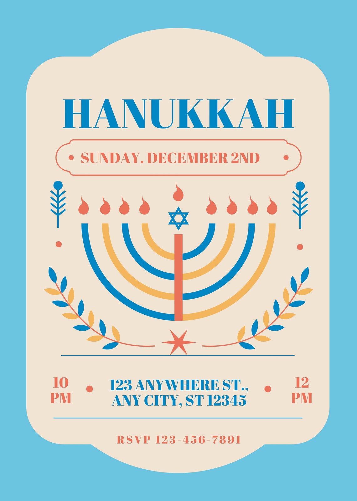 2 Sizes Premium, High Quality, Elegant and Editable Hanukkah Party ...