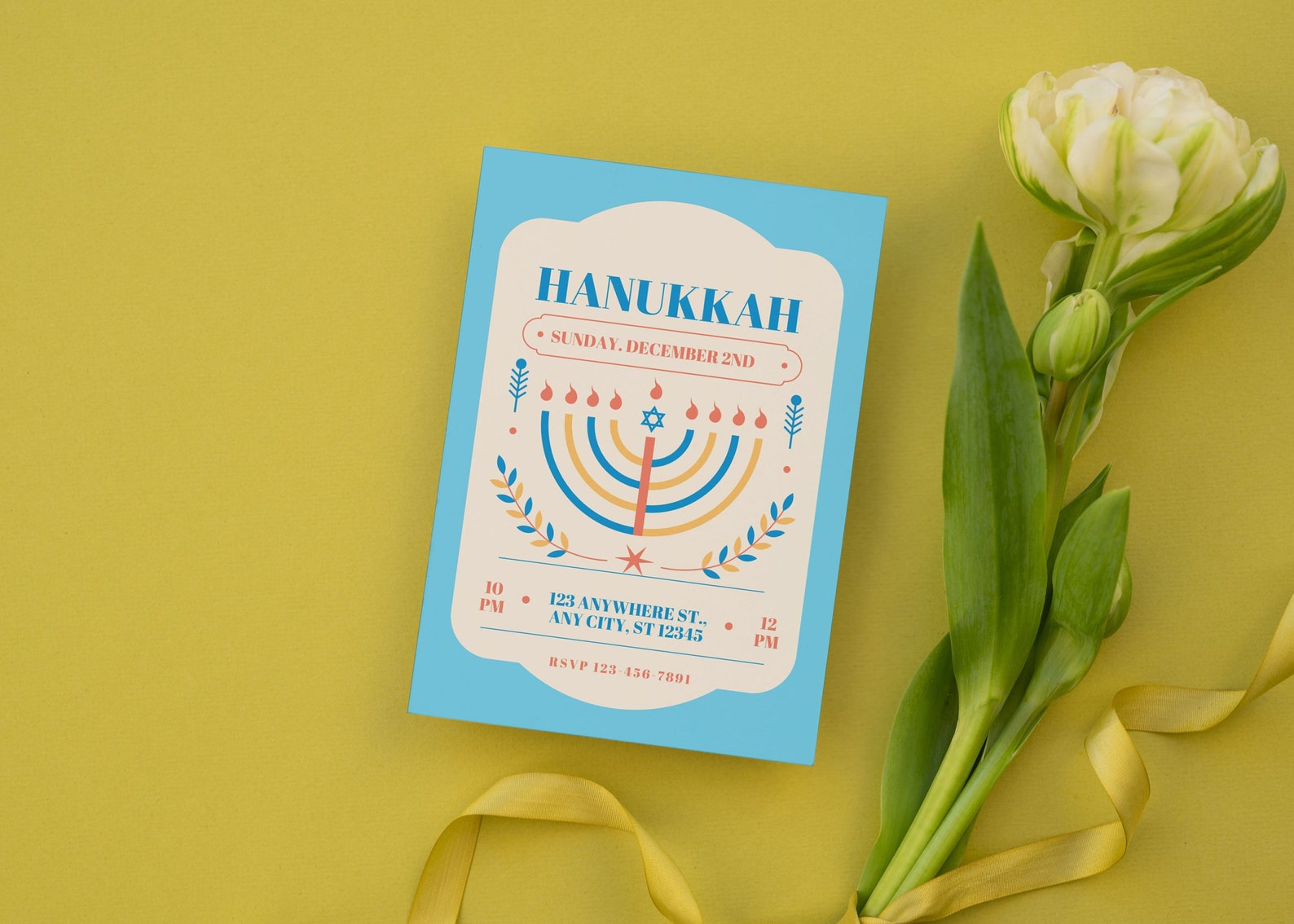 2 Sizes Premium, High Quality, Elegant and Editable Hanukkah Party ...