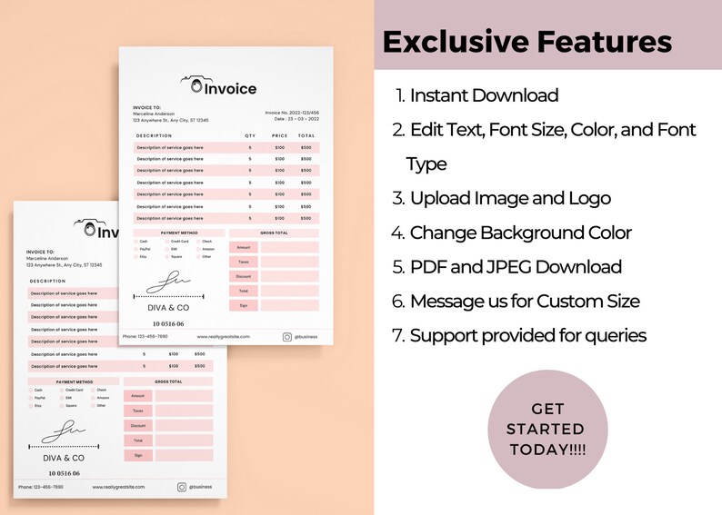 Photography Invoice Template for Small Business Photographer Invoice ...