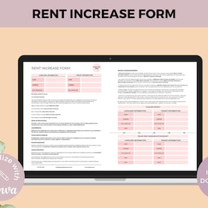 Editable Rent Increase Notice for Rent Increase Letter for Rent ...