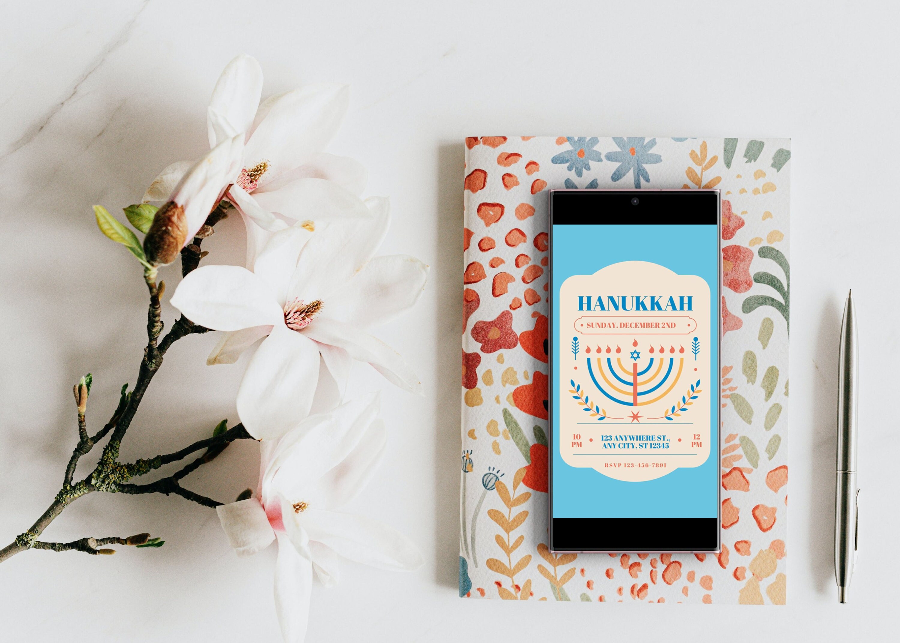 2 Sizes Premium, High Quality, Elegant and Editable Hanukkah Party ...
