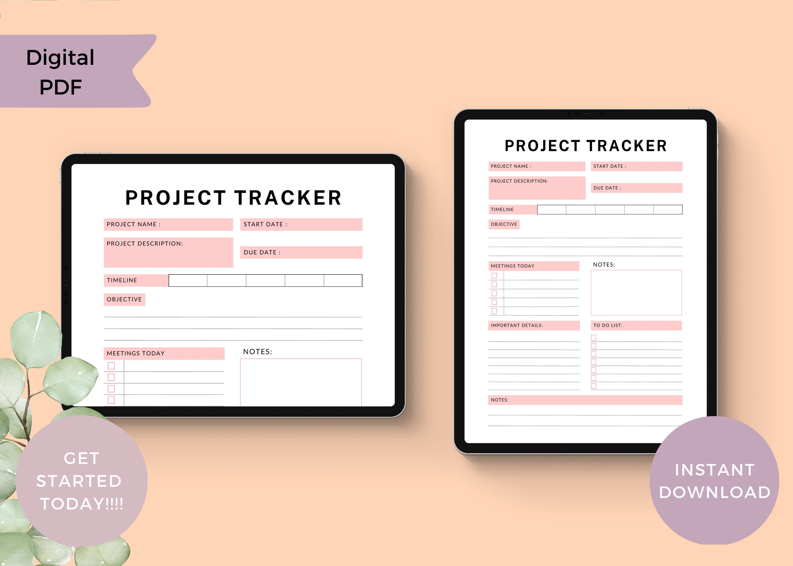 Printable Project Tracker for Project Planner Printable Project ...