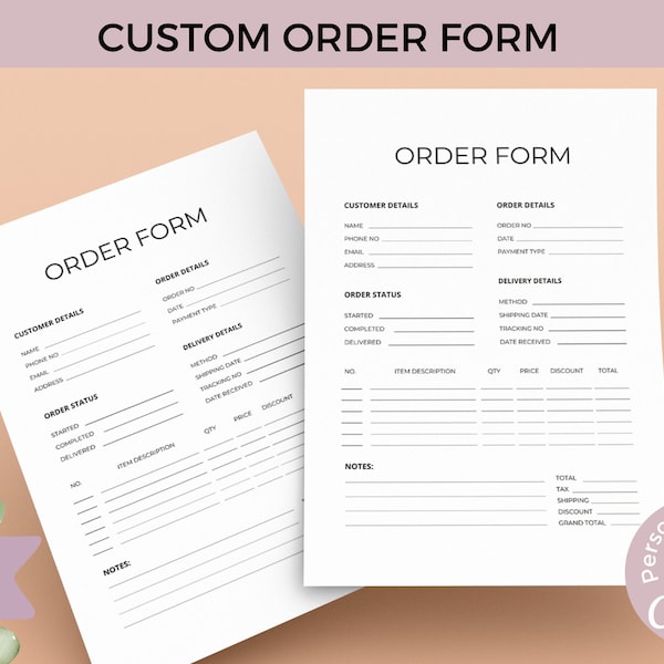 Custom Order Form - Etsy
