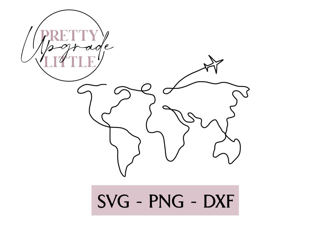 World Map SVG/PDF/DXF Plotter File for Plotting, Printing and Crafting ...