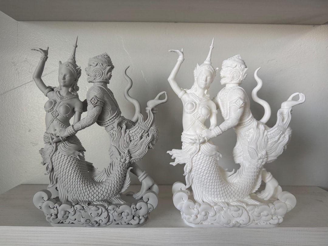 Cambodian Sovan Maccha and Hanuman Statue | Khmer Mythology Art | 3D Printed Collectible - Etsy