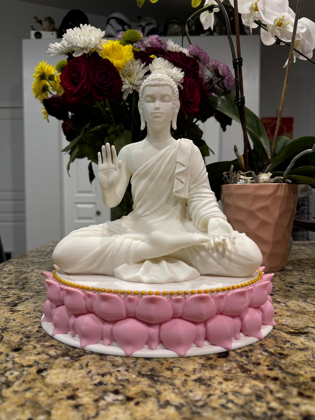 Protection Buddha Statue - 3D Printed Overcoming Fear Buddha Figurine ...