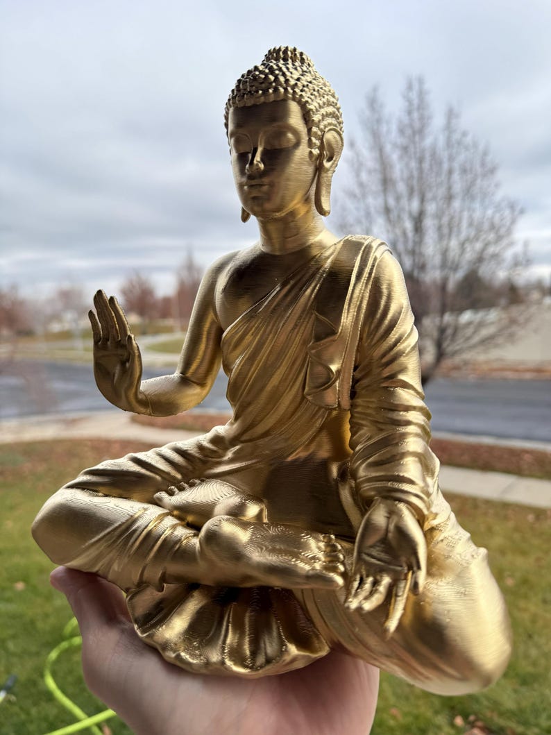 Protection Buddha Statue - 3D Printed Overcoming Fear Buddha Figurine ...