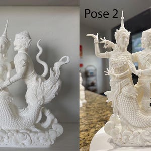 Cambodian Sovan Maccha and Hanuman Statue | Khmer Mythology Art | 3D ...