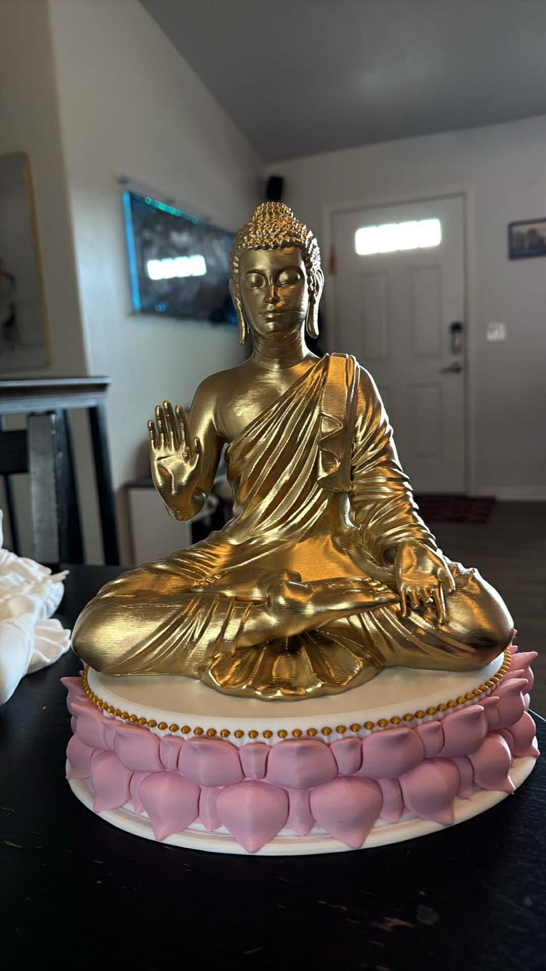 Protection Buddha Statue - 3D Printed Overcoming Fear Buddha Figurine ...