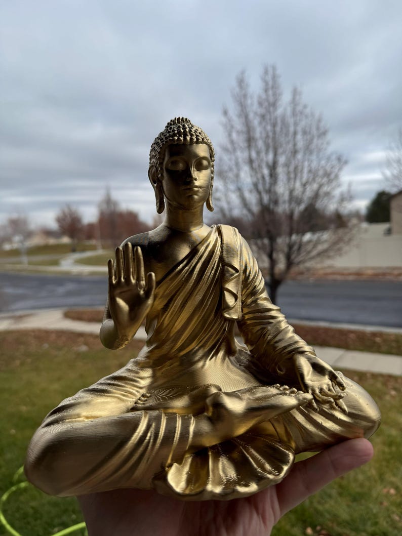 Protection Buddha Statue - 3D Printed Overcoming Fear Buddha Figurine ...