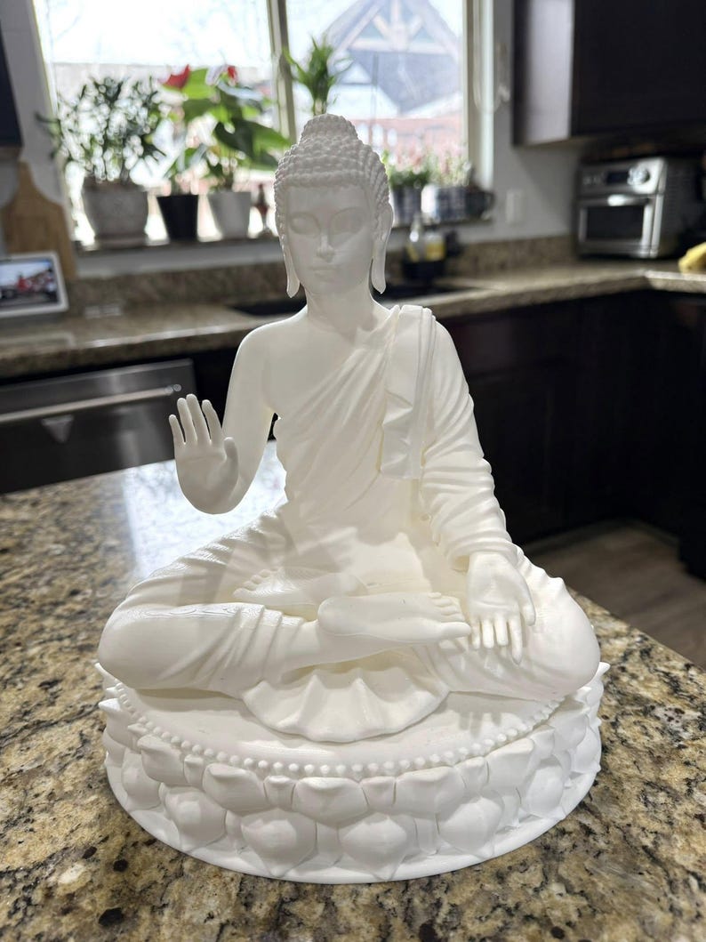Protection Buddha Statue - 3D Printed Overcoming Fear Buddha Figurine ...