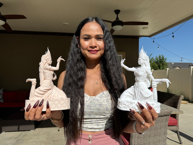 Handcrafted 3D Printed Apsara Dancer in Flying Pose - Banteay Srei ...