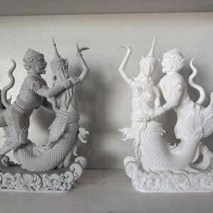 Cambodian Sovan Maccha and Hanuman Statue | Khmer Mythology Art | 3D ...