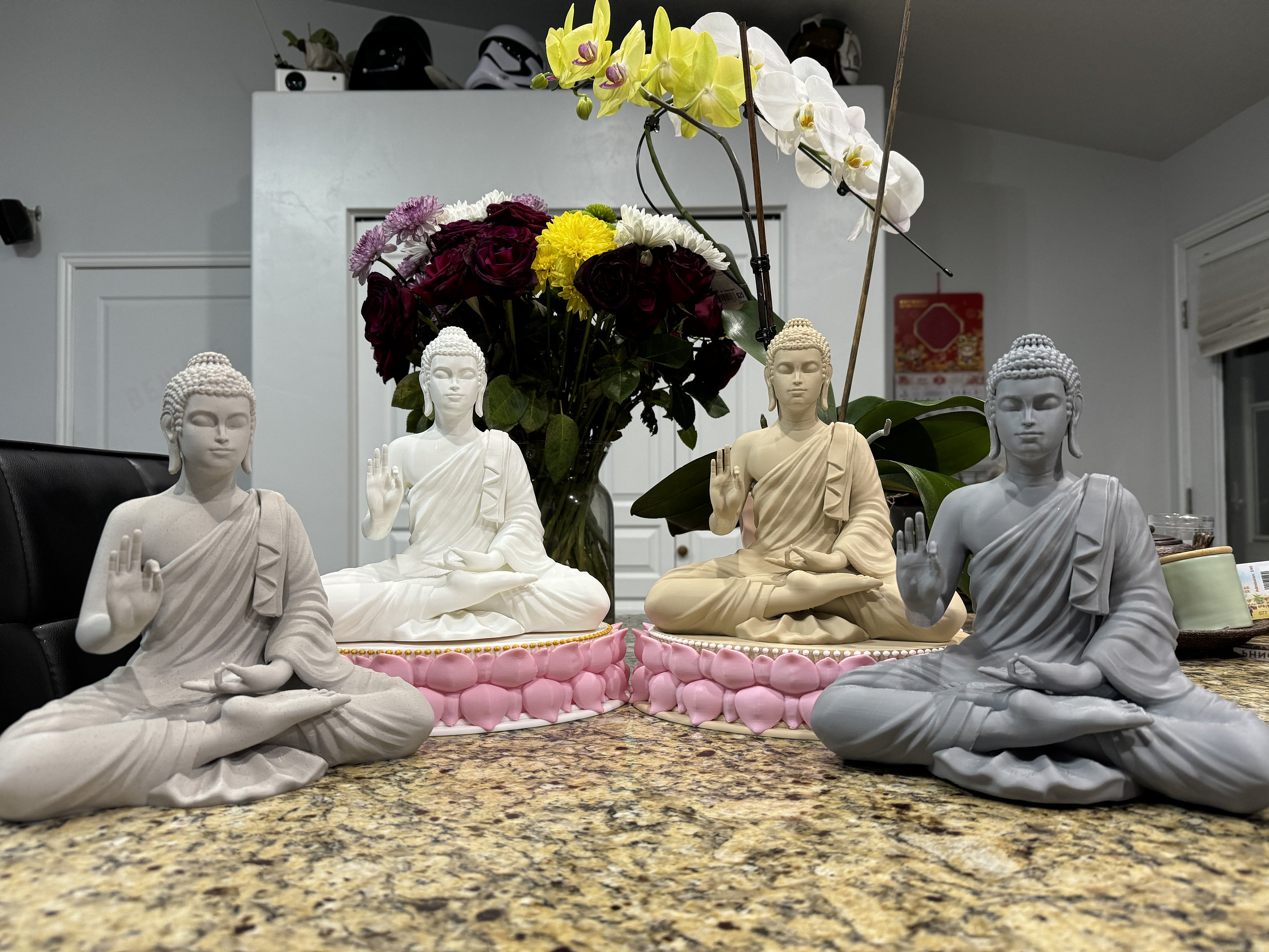 Protection Buddha Statue 3D Printed Overcoming Fear Buddha Figurine ...