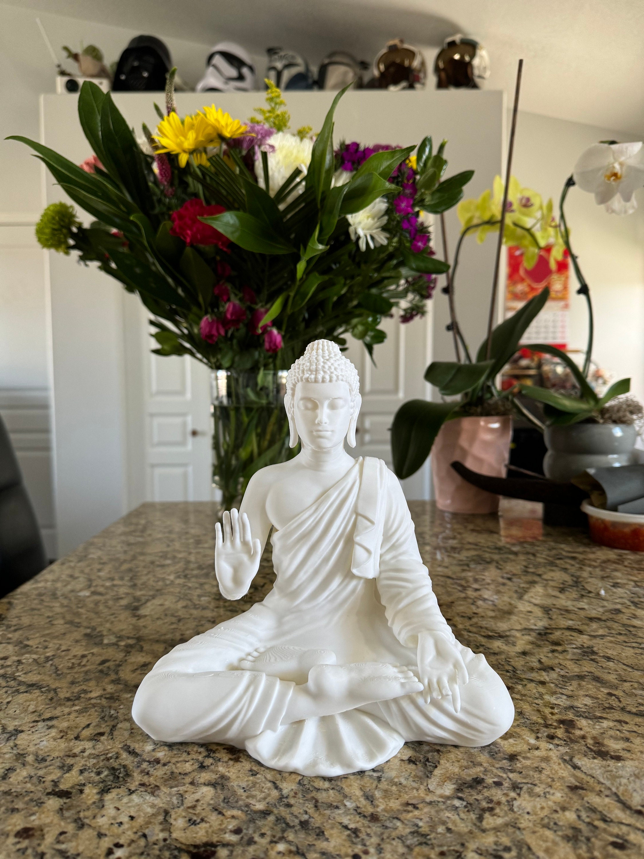 Protection Buddha Statue - 3D Printed Overcoming Fear Buddha Figurine ...